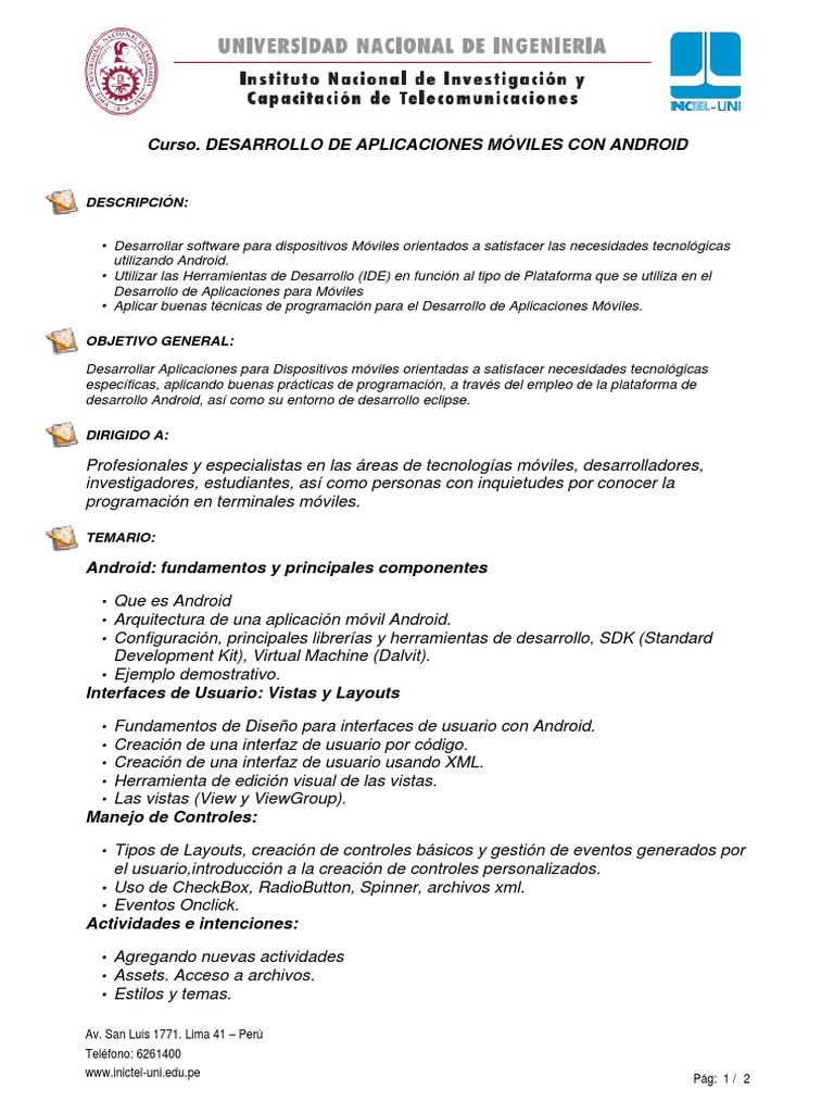 Desarrollo de Aplicaciones Móviles Con Android | PDF | Android (sistema ...