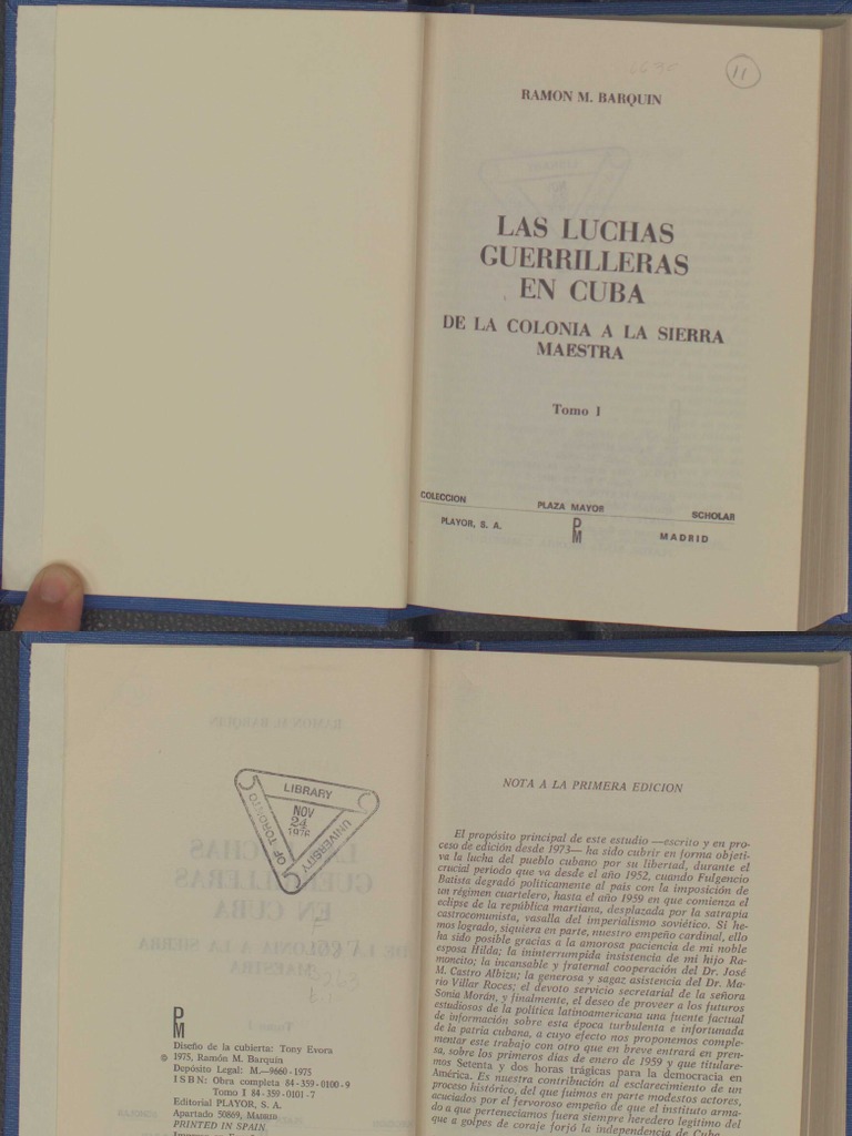 Las Luchas Guerrilleras en Cuba Tomo I Ramon Barquin | PDF
