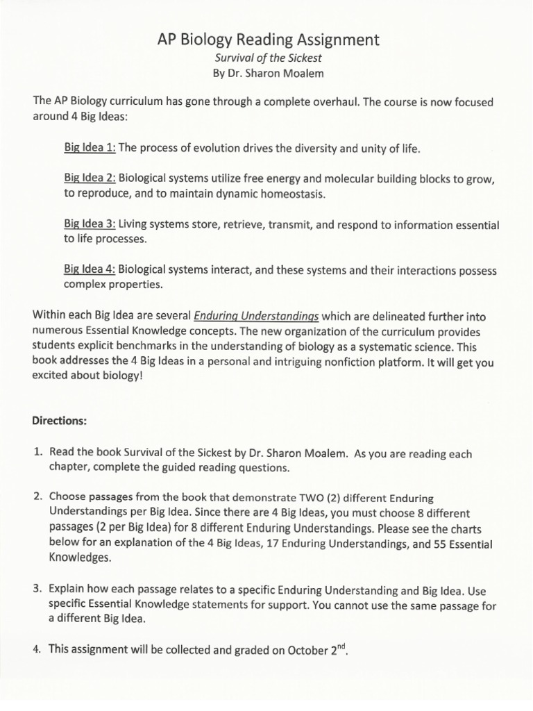 Survival of The Sickest Assignment | PDF