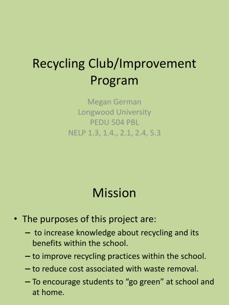 Recycling Presentation PBL | PDF | Recycling | Waste Management