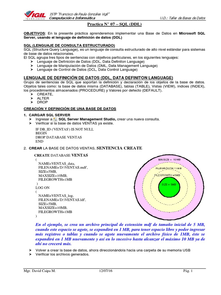 Practica 7 TBD SQL DDL | PDF | SQL | Software de gestión de datos