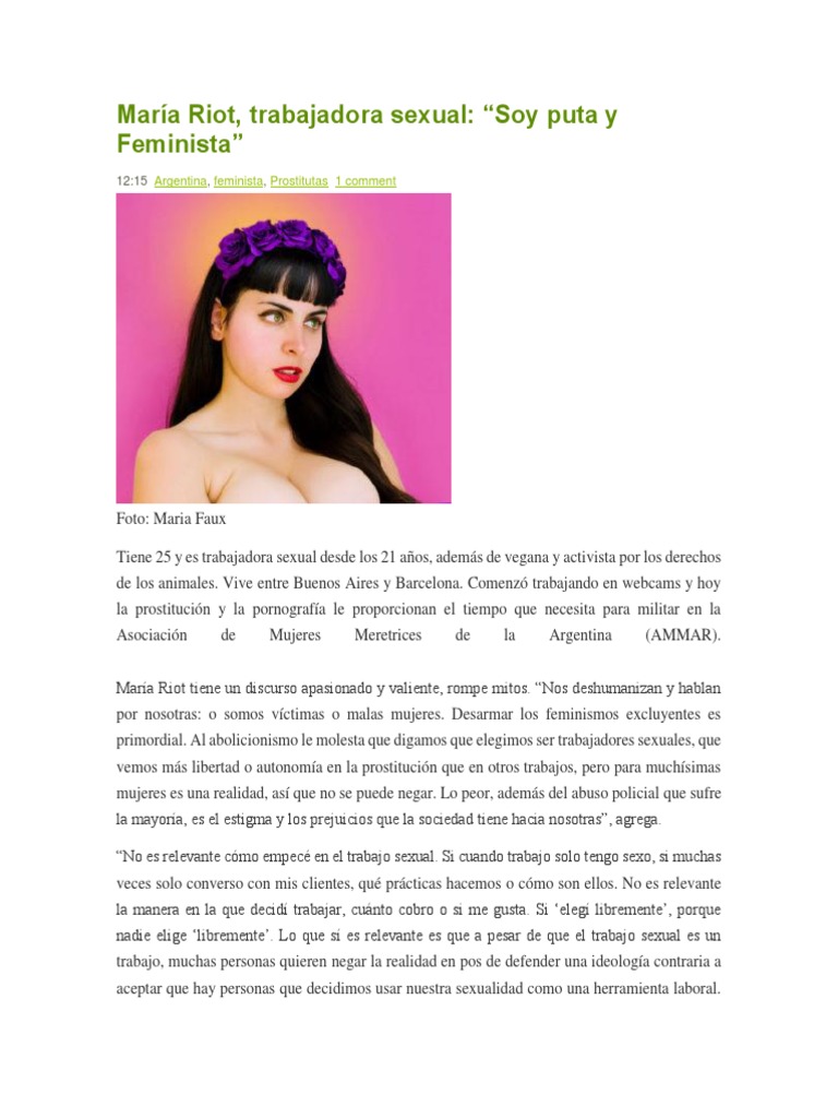 María Riot: Feminismo y Trabajo Sexual | PDF | Prostitución | Policía