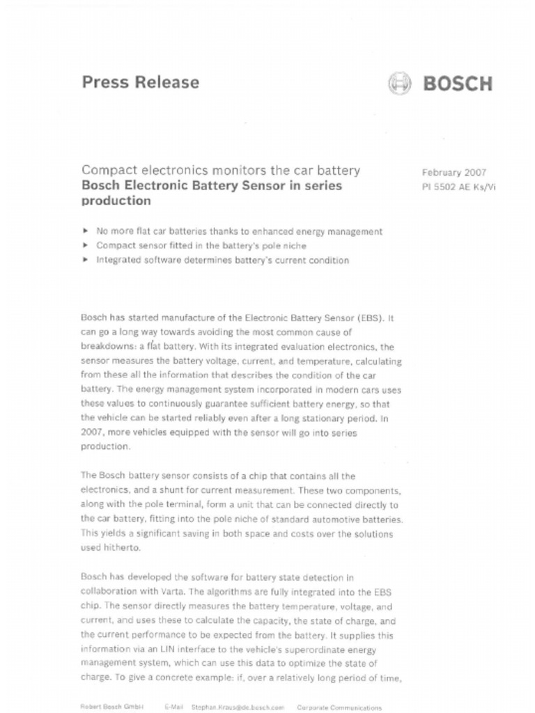 Bosch EBS | PDF