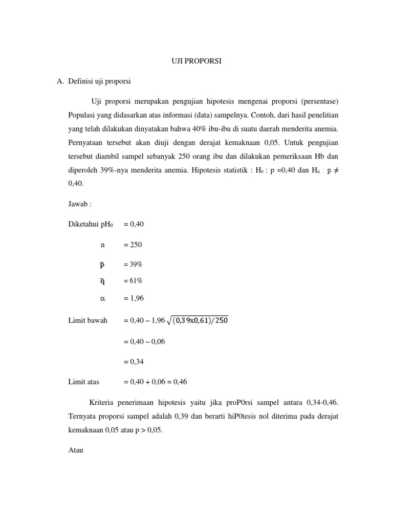 Kel. 1 Uji Proporsi | PDF