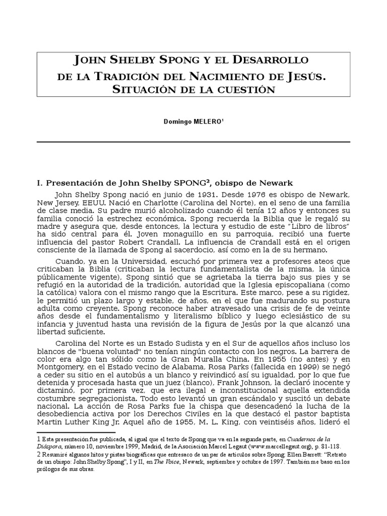 "Spong: Fe, Inclusión y Derechos Civiles" | PDF | Pablo el apóstol ...
