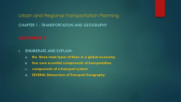 Urban and Regional Transportation Planning | PDF
