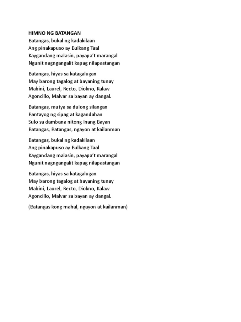 Himno NG Batangan | PDF