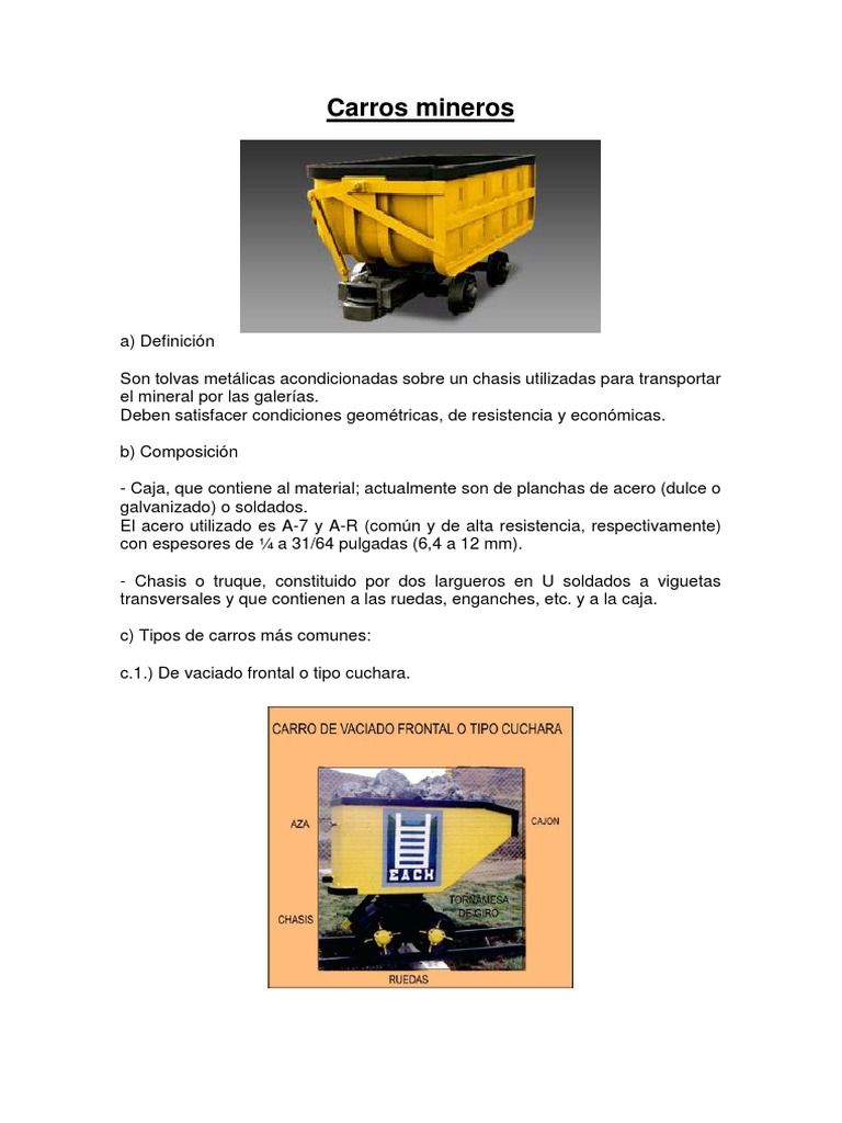 Carros Mineros | Minería | Transporte ferroviario