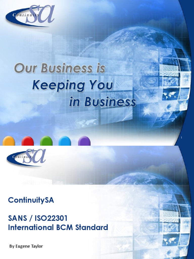 ISO 22301 Business Continuity Overview | PDF | Business Continuity ...