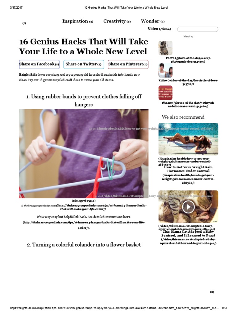 16 Genius Hacks That Will Take Your Life To A Whole New Level | PDF
