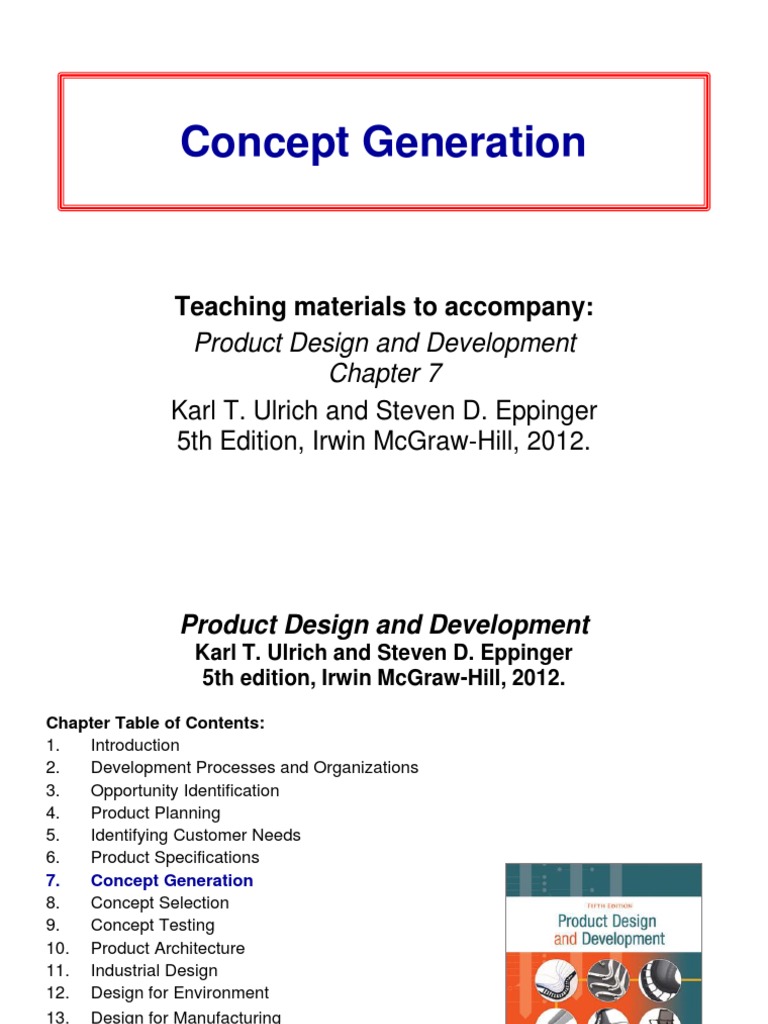 Concept Generation in Product Design | PDF | Product Design | Innovation