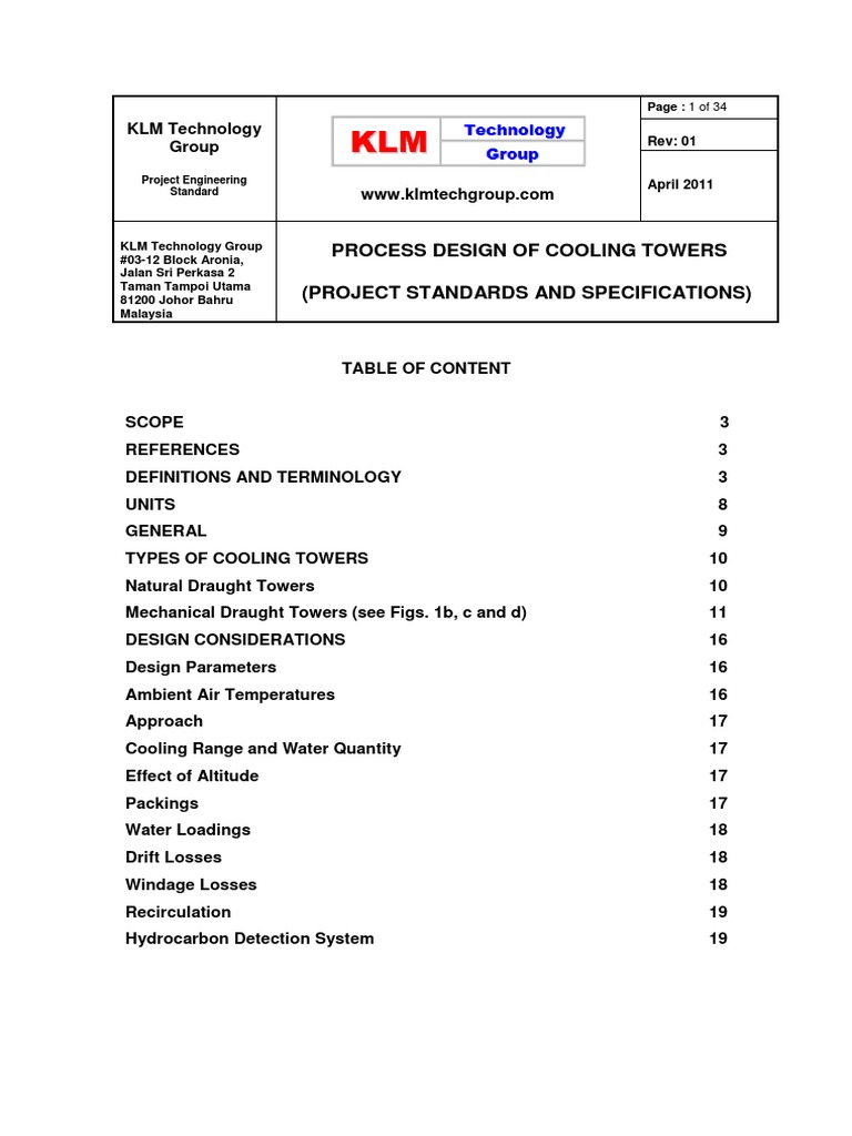 Cooling Tower Design Standards | PDF | Heat Transfer | Heat