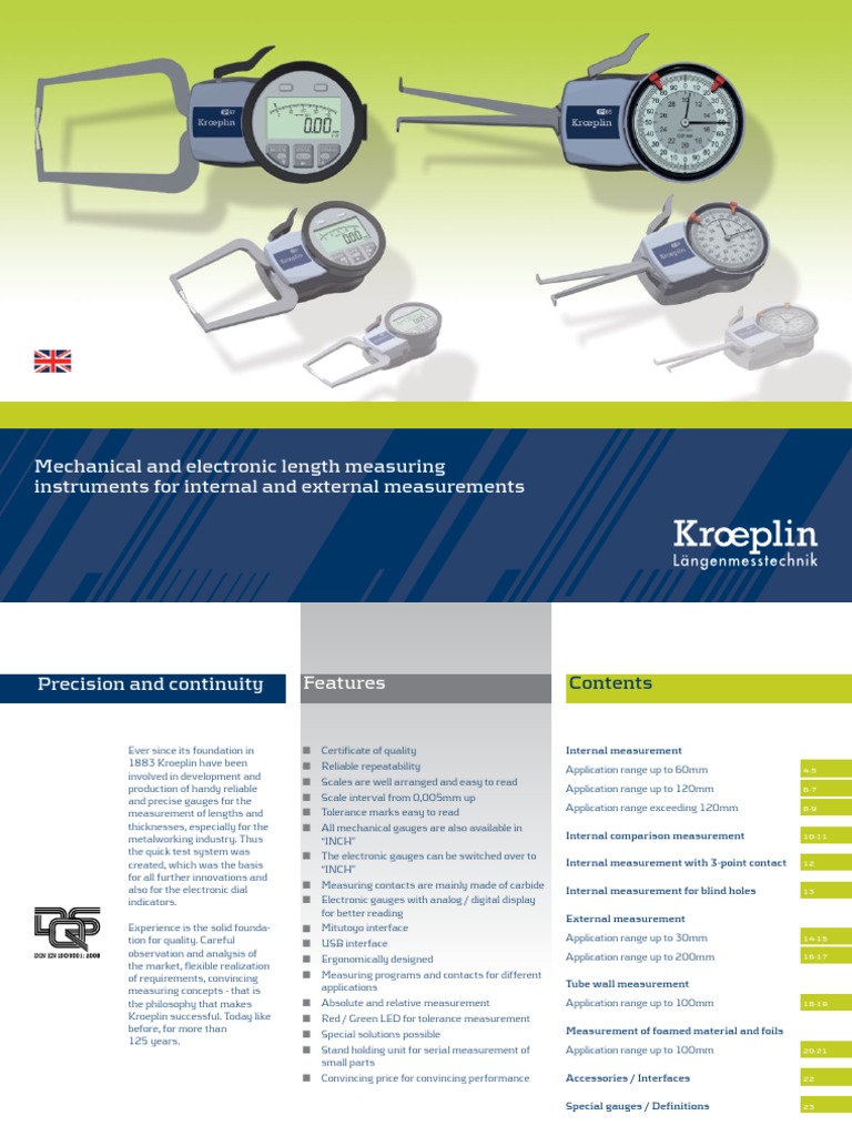 KROEPLIN - Katalog 2014 | PDF | Engineering Tolerance | Measurement