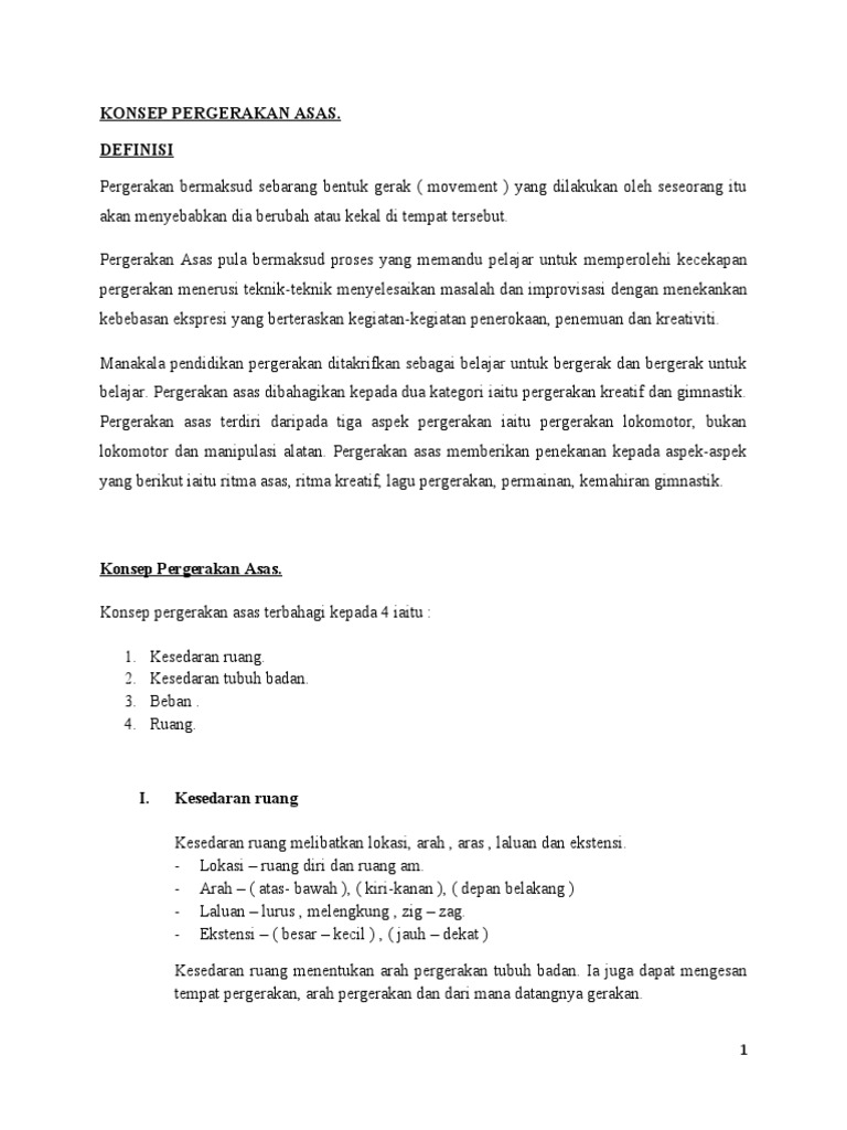 Konsep Pergerakan Asas | PDF