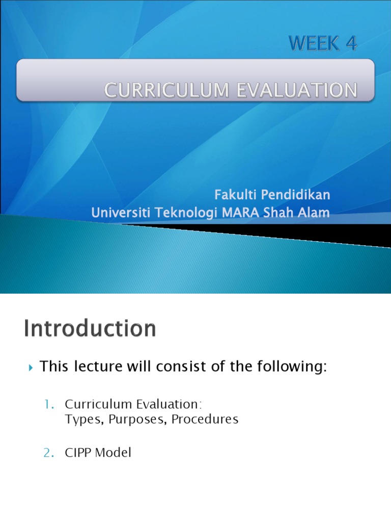 EDU555 Curriculum Evaluation, CIPP Model | PDF | Evaluation | Curriculum