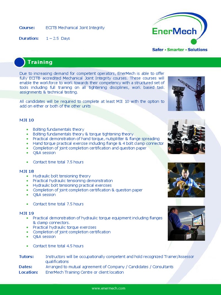 ECITB Mechanical Joint Integrity Training | PDF