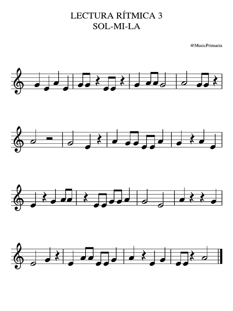 Lectura Rítmica 3 Sol-Mi-La | PDF