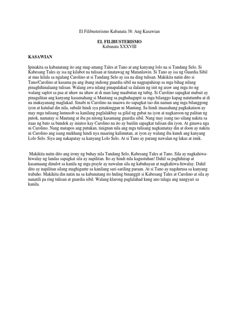 El Filibusterismo Kabanata 38 | PDF