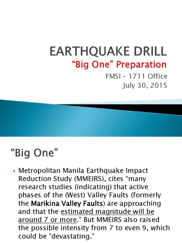 EARTHQUAKE DRILL - ppt.ppt | Moment Magnitude Scale | Earthquakes