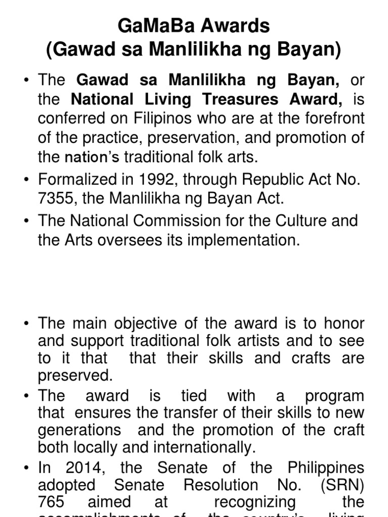 4q.2 Gamaba Awards | Philippines | Arts (General)