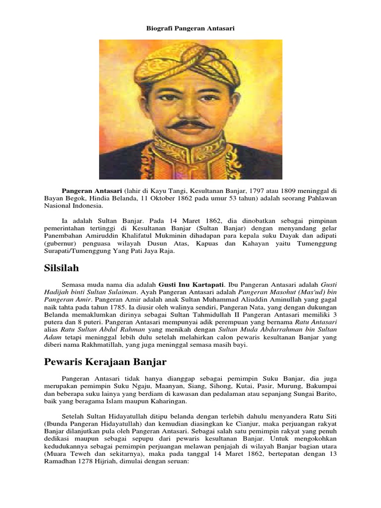Biografi Pangeran Antasari | PDF