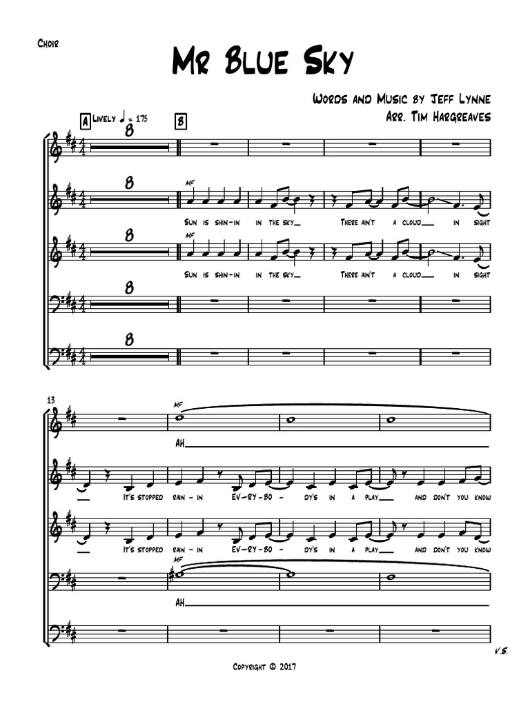 MR Blue Sky - Choir | PDF | Leisure | Entertainment (General)