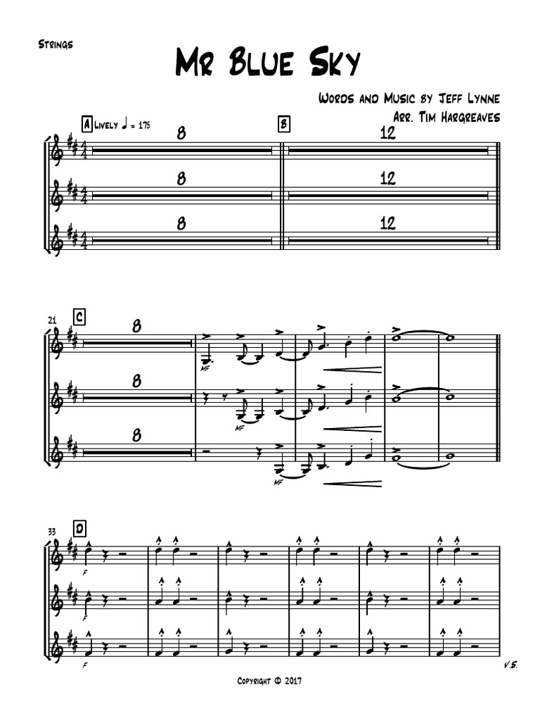 MR Blue Sky - Strings | PDF | British Rock Music | Rock Music