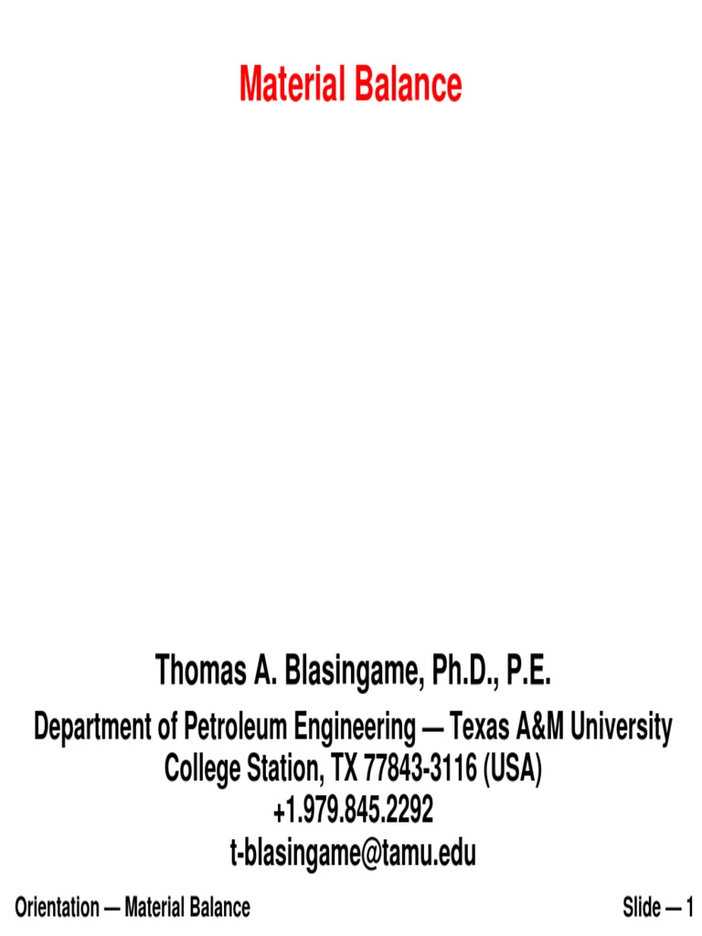 Pdf P324 06a For Class Lec Mod2 01c Material Balance Orientation
