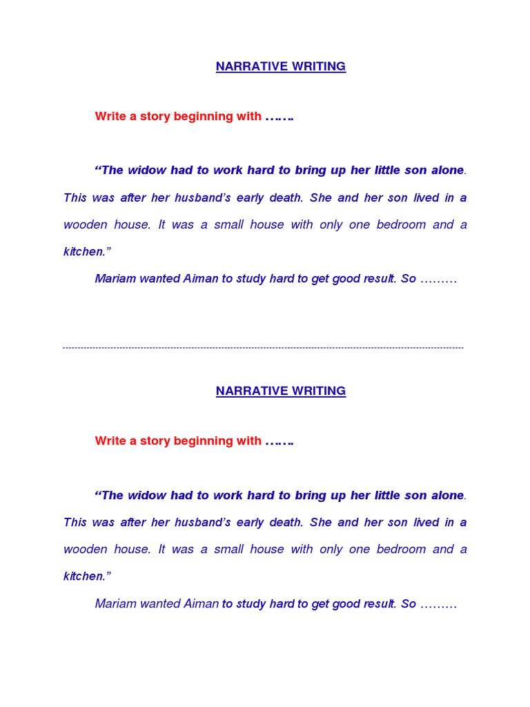 Narrative Writing Exercise | PDF