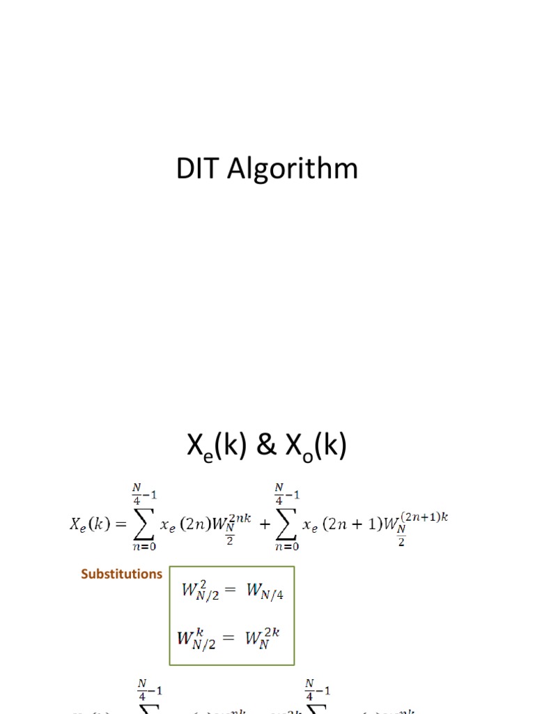DIT - FFT Algorithm | PDF