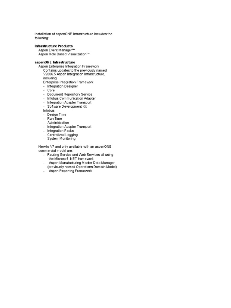 Aspen Infrastructure | PDF | Microsoft Windows | Microsoft