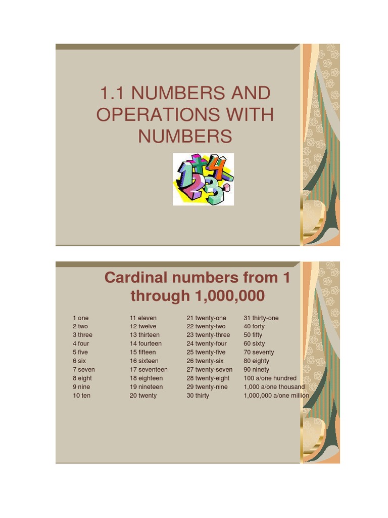 1.1. Numbers and Operations With Numbers | PDF | Decimal | Fraction ...
