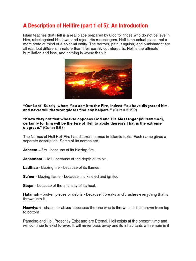 A Description of Hellfire | PDF | Religious Belief And Doctrine | Religious Behaviour And Experience
