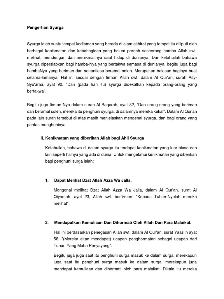 Syurga | PDF | Filsafat | Kajian Bahasa Asing