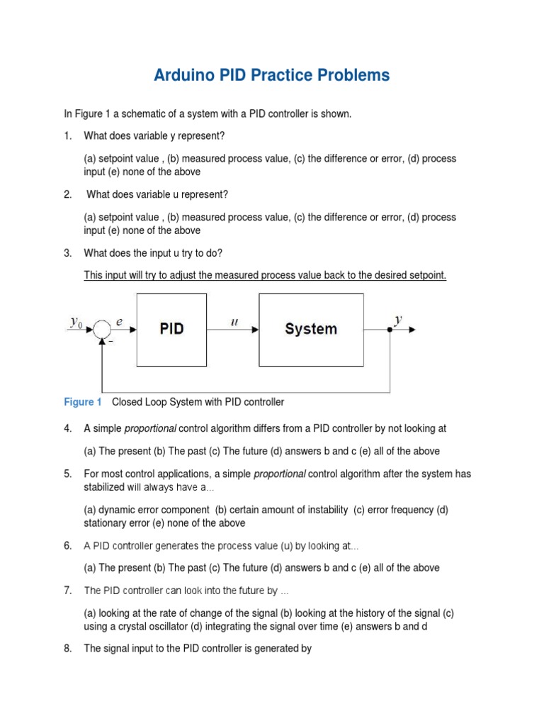 PID Questions | PDF | Systems Theory | Electrical Engineering