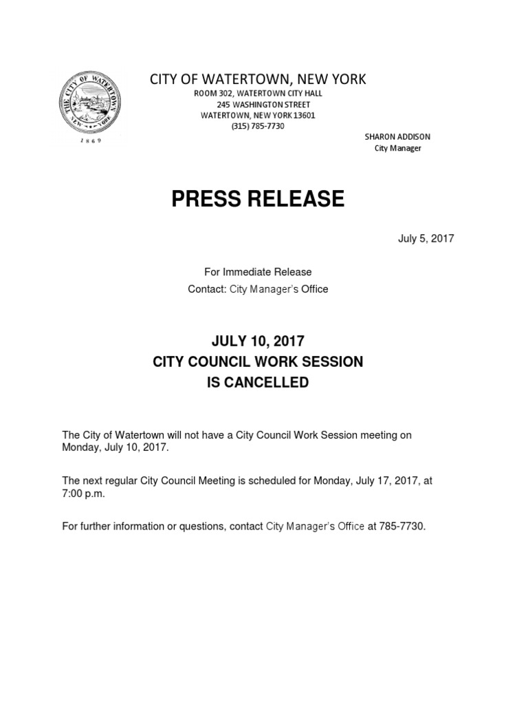 Watertown City Council Update | PDF