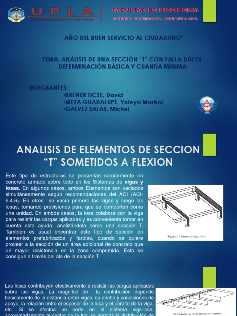 Análisis de Una Sección "T" Con Falla Dúctil Determinación Básica y ...