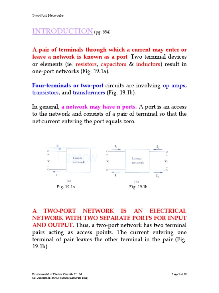 Two-Port Networks (Students Copy) | PDF | Network Analysis (Electrical ...