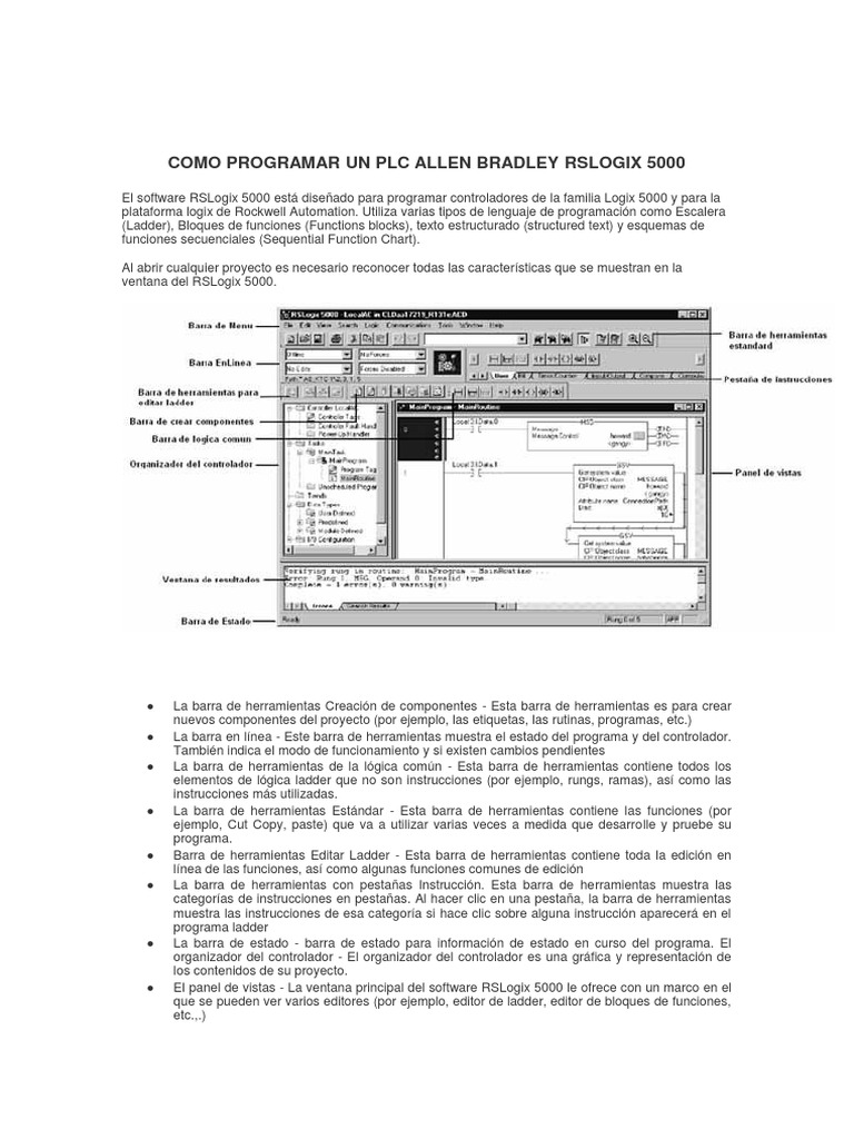 Como Programar Un PLC Allen Bradley Rslogix 5000 | PDF | Controlador lógico programable ...