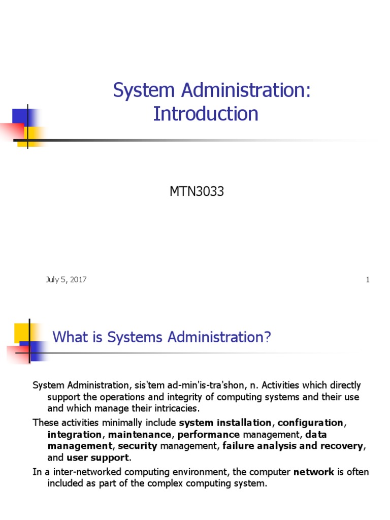 Introduction of System Admin | PDF | System Administrator | Computing