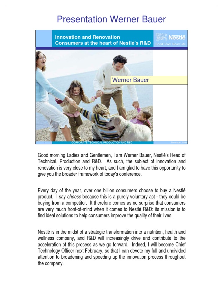 Innovation at Nestle | PDF | Obesity | Innovation