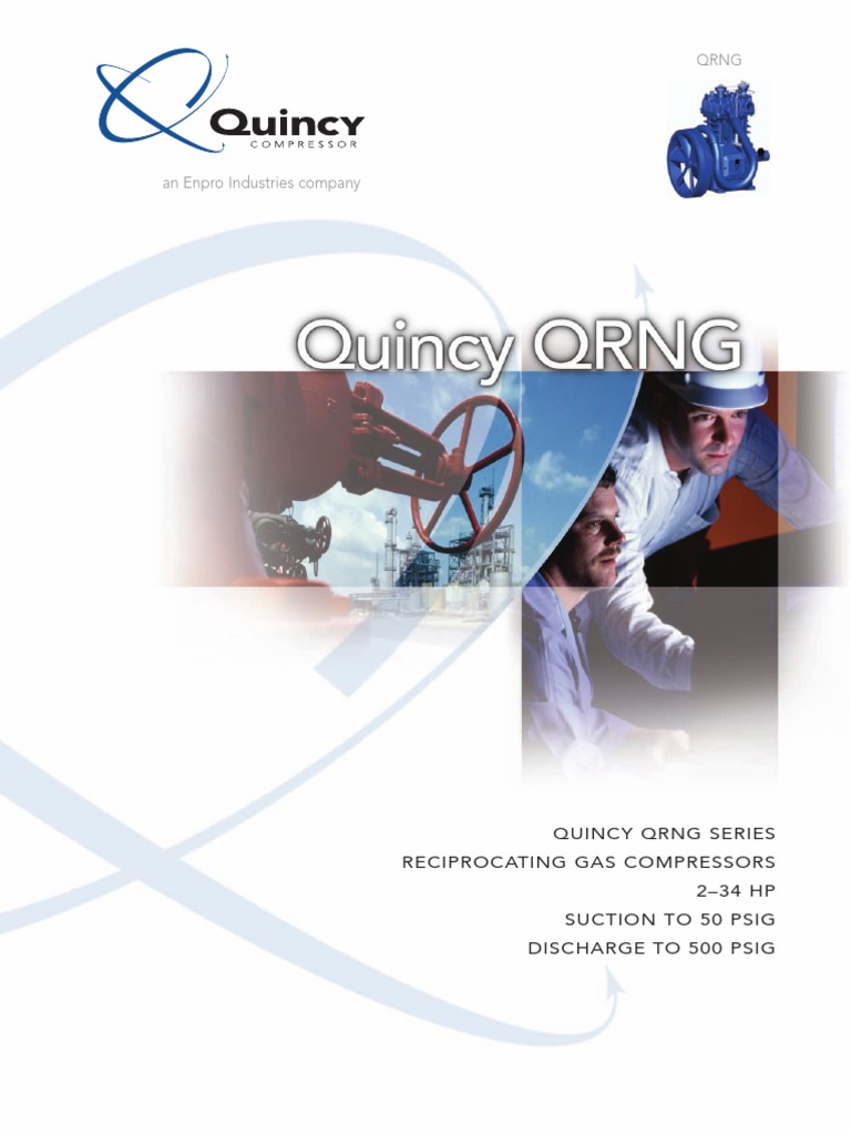 Quincy QRNG Spec Sheet | PDF | Gas Compressor | Piston