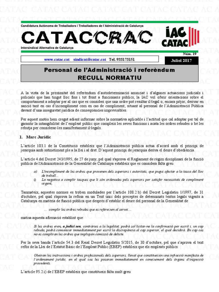 IAC-CATAC Sobre El Referèndum | PDF