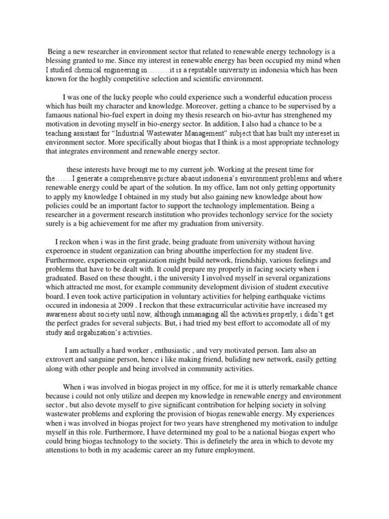 Personal Statement Contoh | PDF | Leadership | Entrepreneurship