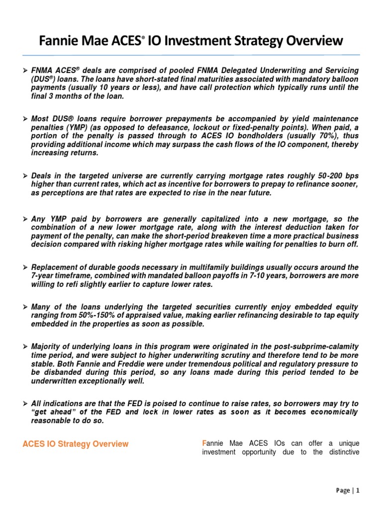 FNMA ACES IO Strategy Overview (07-19) | PDF | Mortgage Backed Security ...