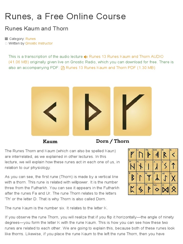 Runes Kaum and Thorn | PDF | Adam And Eve | Cain And Abel