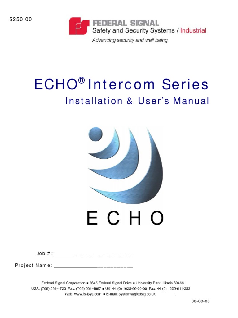 ECHO M Installation and User Manual | PDF | Cable | Copyright