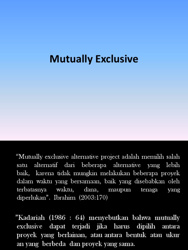 Proyek Alternatif Mutually Exclusive | PDF