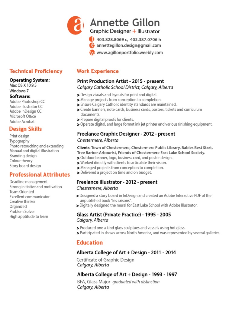 Annette Gillon BVC Resume | Download Free PDF | Adobe Illustrator | Graphic Design