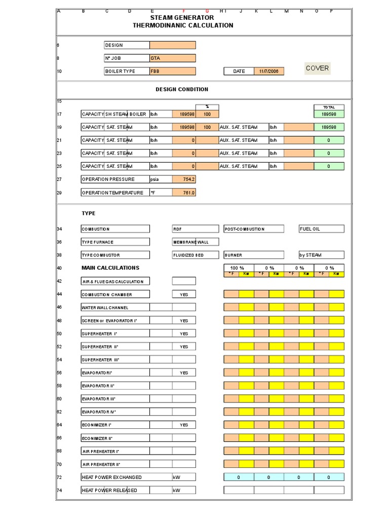 Boiler Thermal Calculation | PDF | Boiler | Furnace
